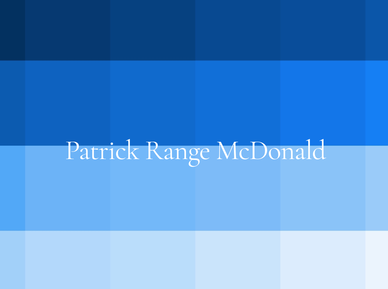 Patrick Range McDonald - Author and Journalist